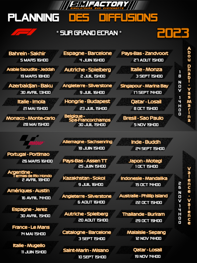 Calendrier Simfactory - SIMFACTORY